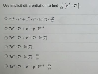 Solved Use implicit differentiation to find | Chegg.com