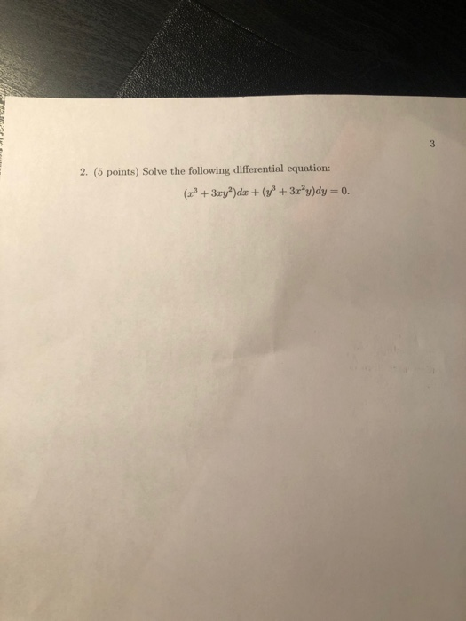 Solved 3 2. (5 points) Solve the following differential | Chegg.com