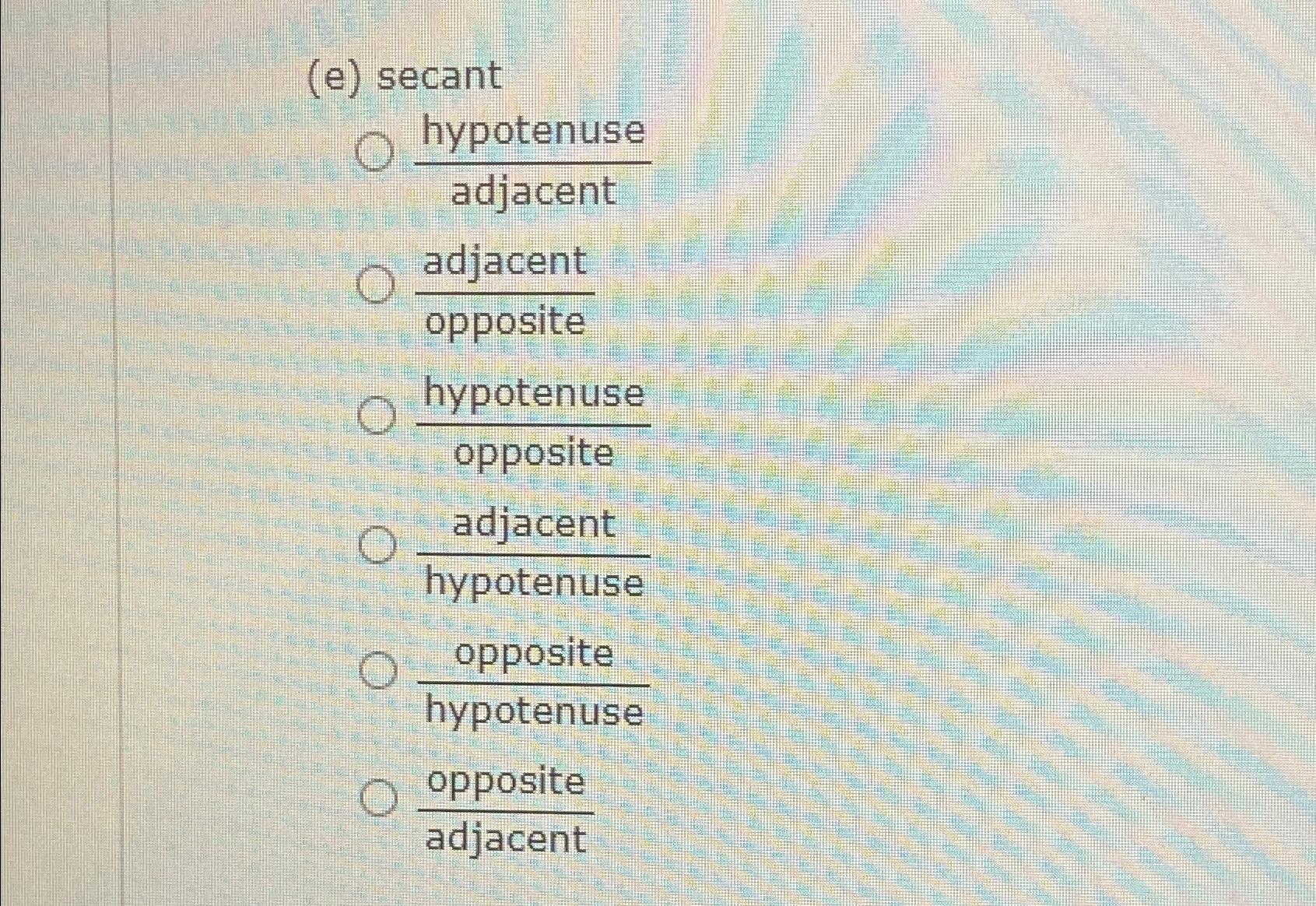 Solved Match each trigonometric function with its right | Chegg.com
