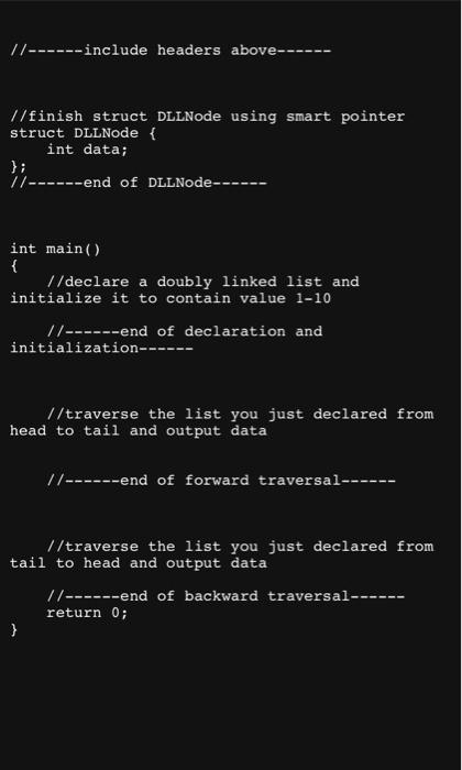 Solved Implement A Doubly Linked List Node Struct Using