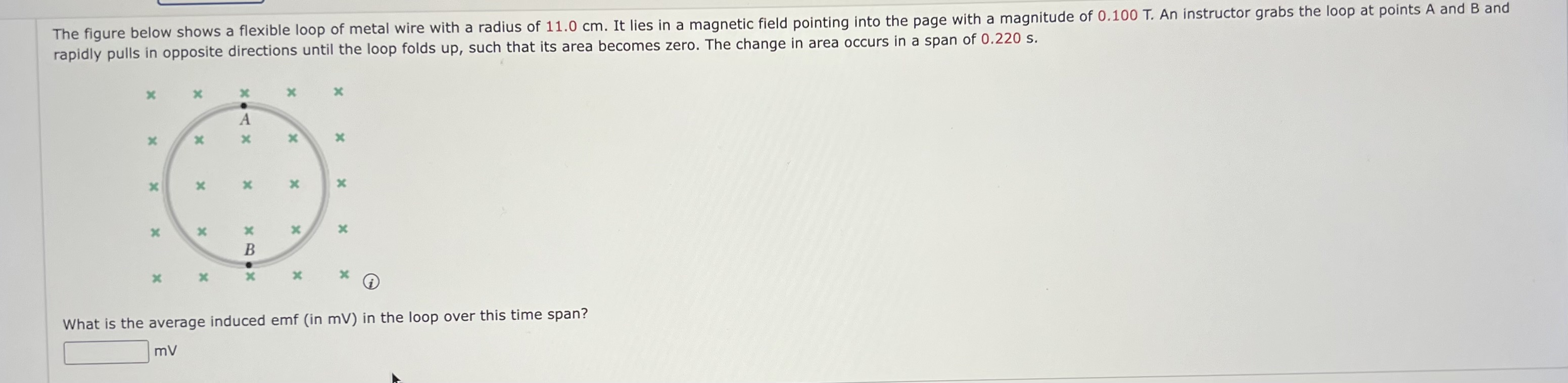 Solved The figure below shows a flexible loop of metal wire | Chegg.com