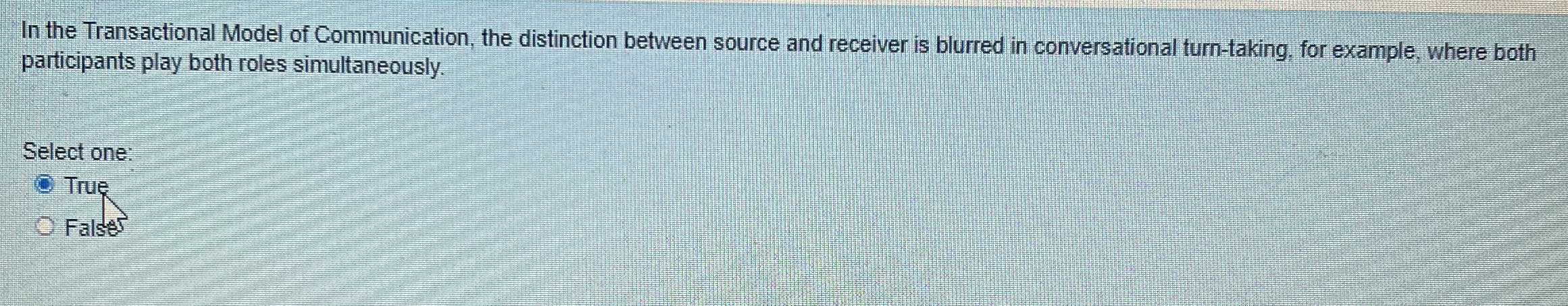 In the Transactional Model of Communication, the | Chegg.com