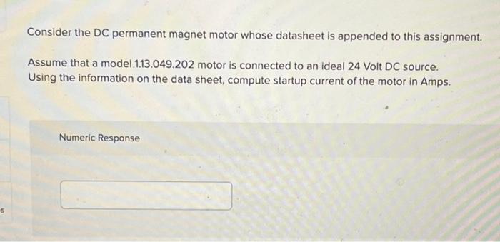 Solved Consider the DC permanent magnet motor whose | Chegg.com