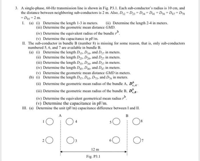 3. A single-phase, 60-Hz transmission line is shown | Chegg.com