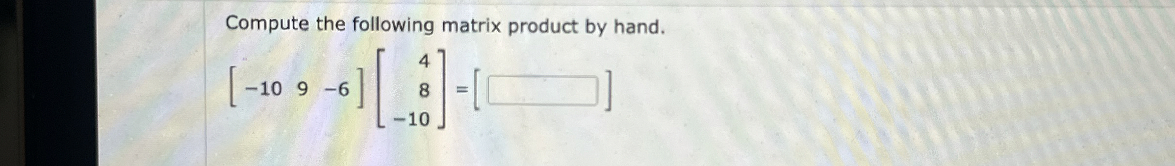 Solved Compute the following matrix product by | Chegg.com