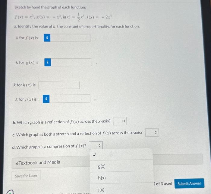 Solved Sketch by hand the graph of each function: | Chegg.com