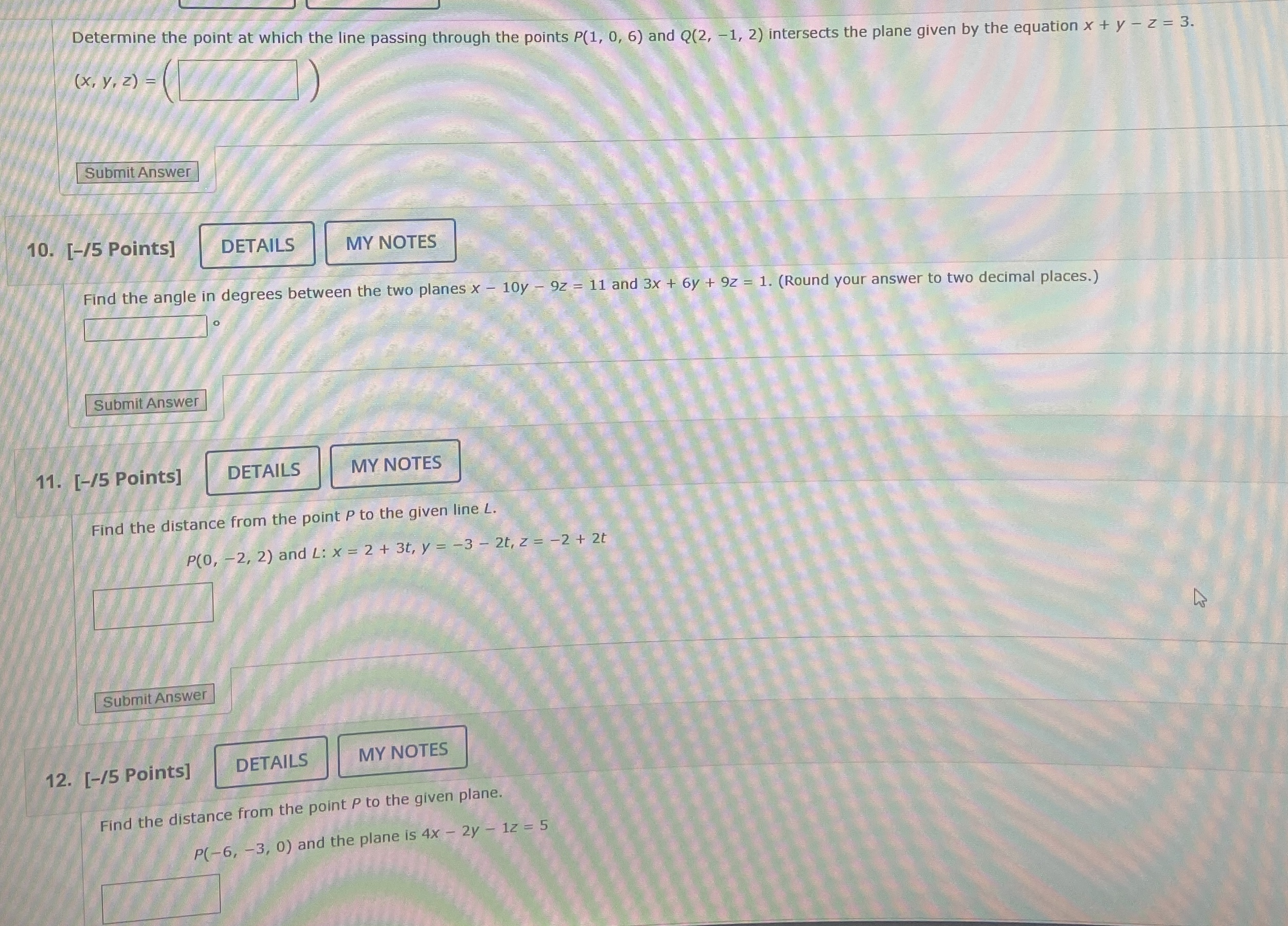 Solved Determine the point at which the line passing through | Chegg.com