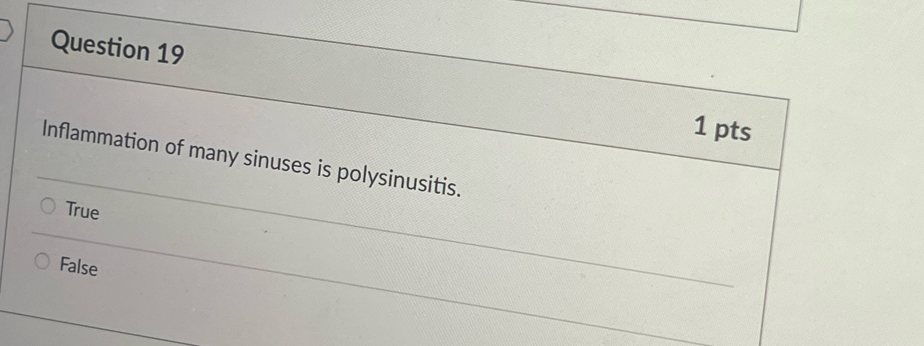 Solved Question 191 ﻿ptsInflammation of many sinuses is | Chegg.com