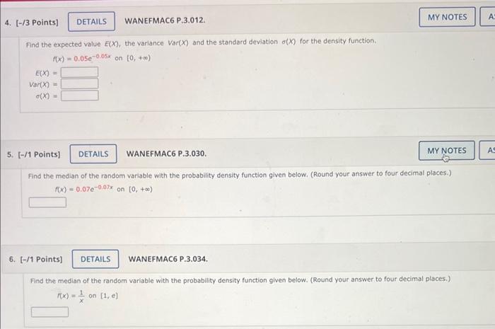 Solved Find the expected value E(x), the variance Var(x) and | Chegg.com