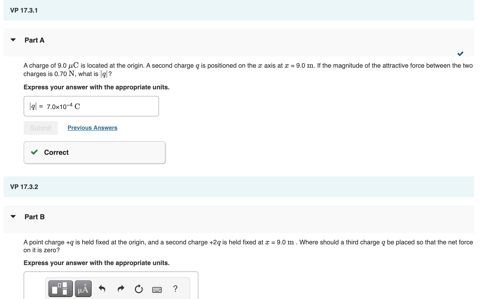Solved Solve Part B: A point charge +q ﻿is held fixed at the | Chegg.com