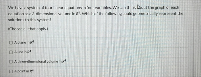 Solved A system of three linear equations in three variables | Chegg.com