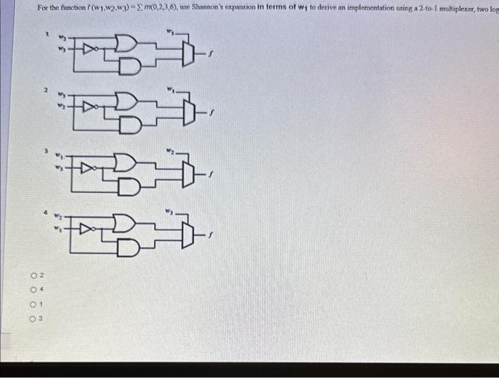Solved f(w1,w2,w3)=∑m(0,2,3,6), | Chegg.com