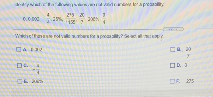 Solved Identify which of the following values are not valid | Chegg.com