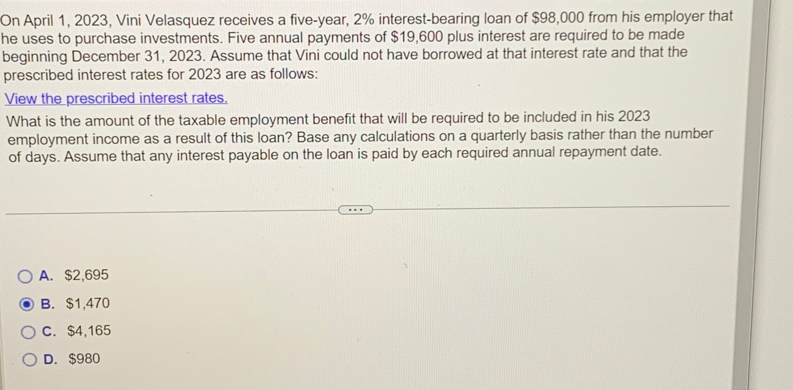 Solved On April 1, 2023, Vini Velasquez receives a | Chegg.com