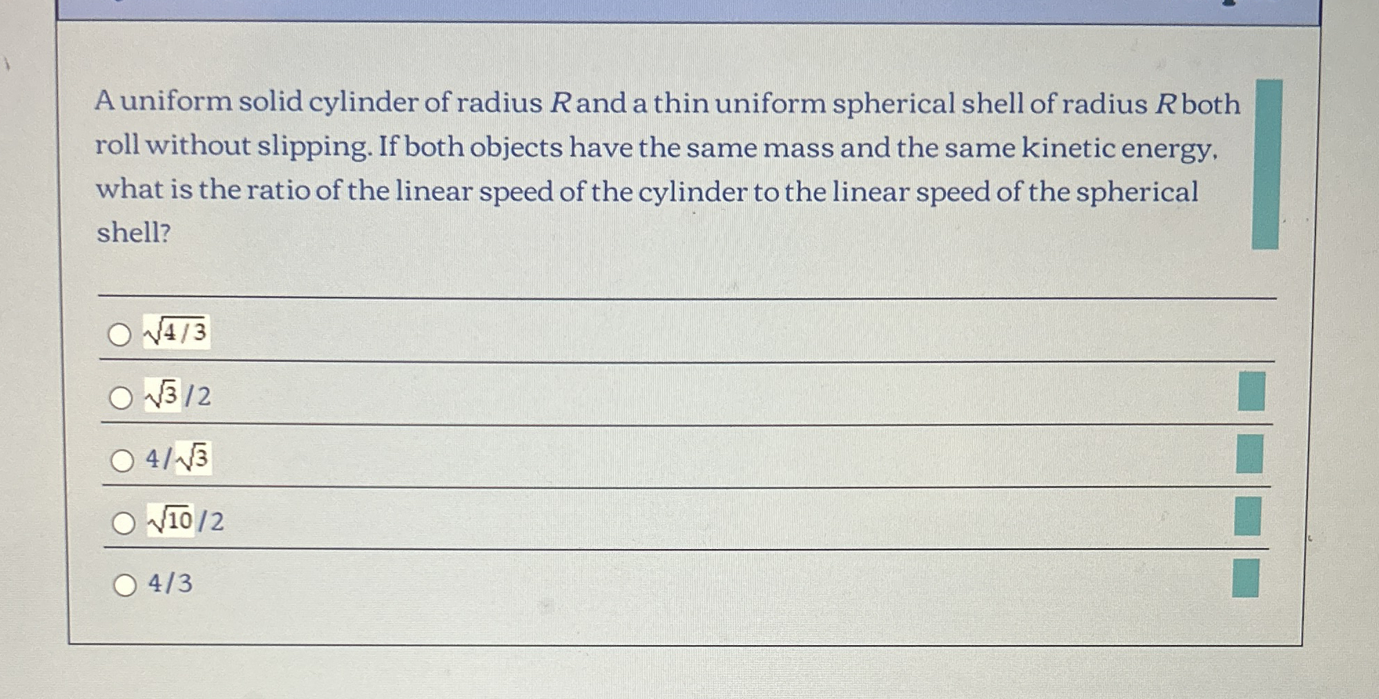 Solved A uniform solid cylinder of radius R ﻿and a thin | Chegg.com