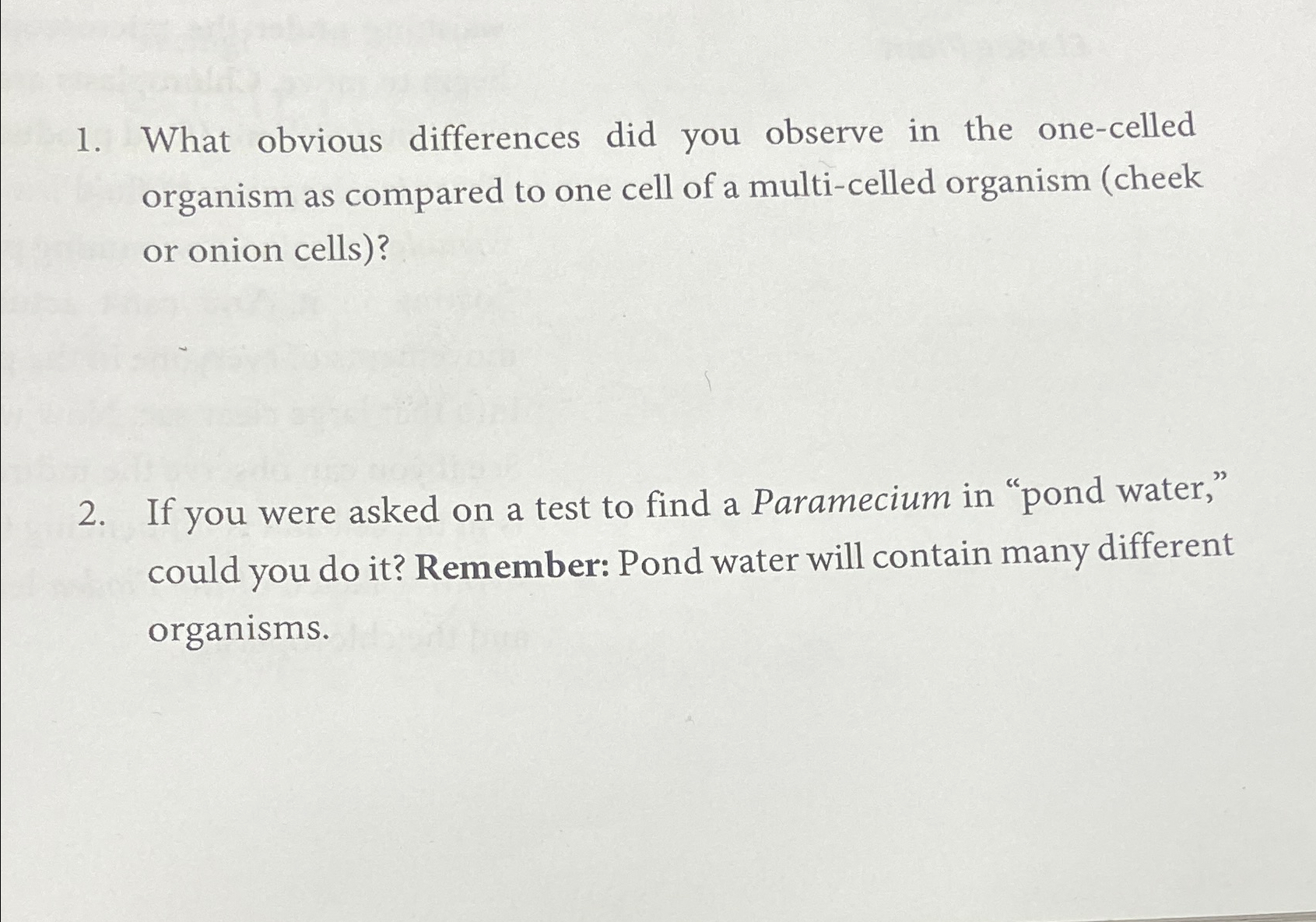 Solved What obvious differences did you observe in the | Chegg.com