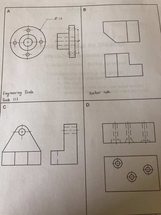 Solved Use the view to measure them by the scale and contour | Chegg.com