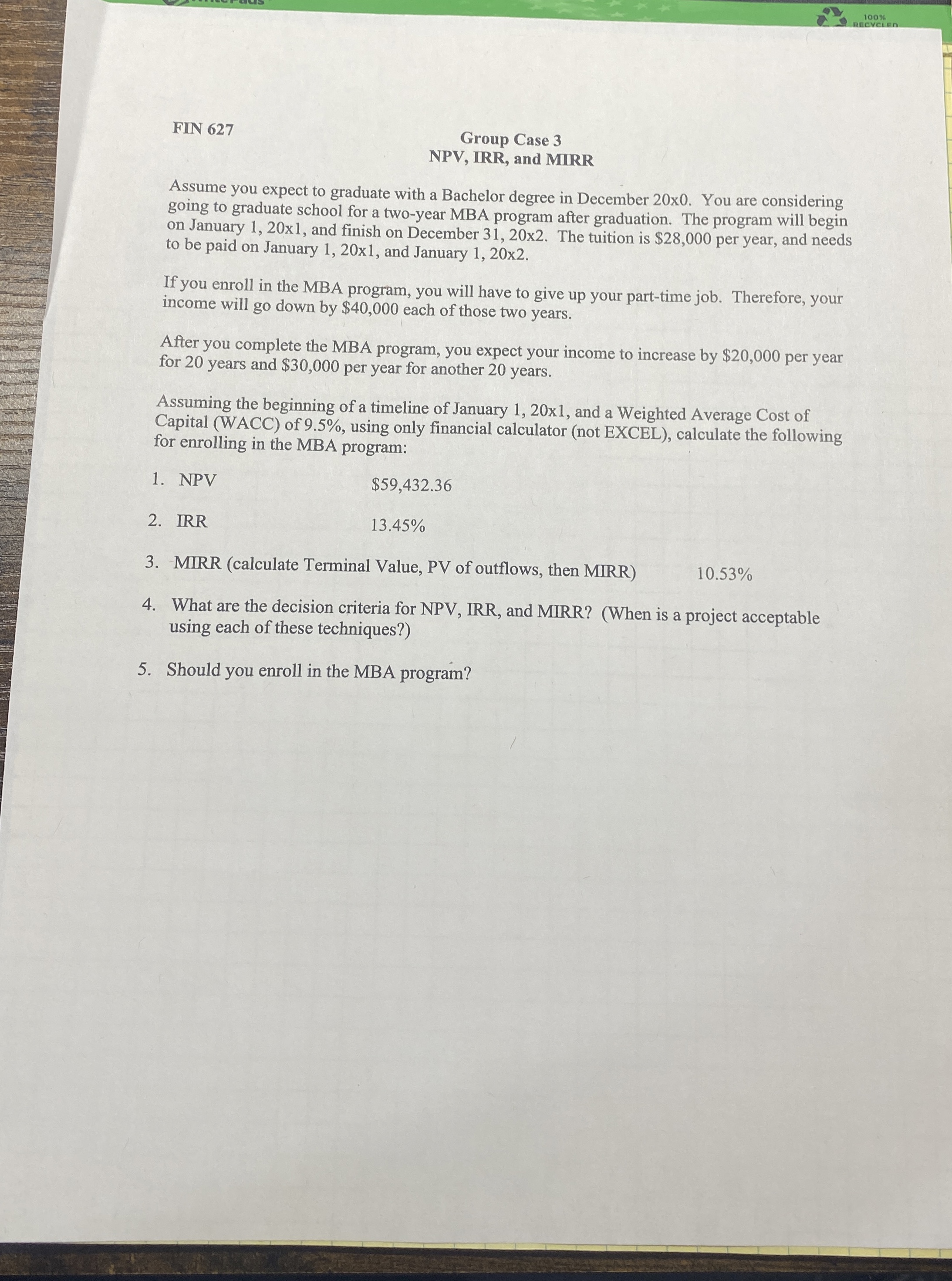 Solved Please show all steps that you took using your | Chegg.com