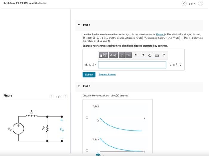 Solved Problem 17.22 PSpice Multisim 2 of 4 Part A Use the | Chegg.com