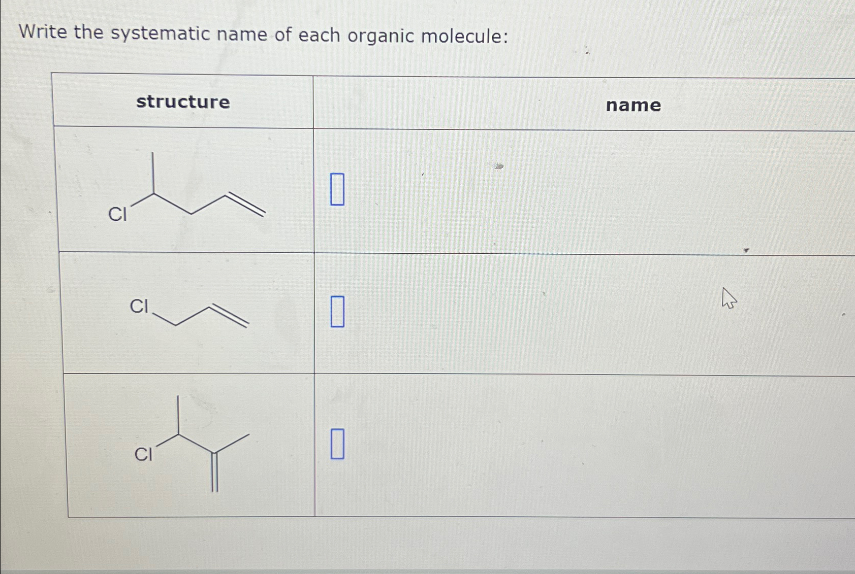 Solved Write the systematic name of each organic | Chegg.com