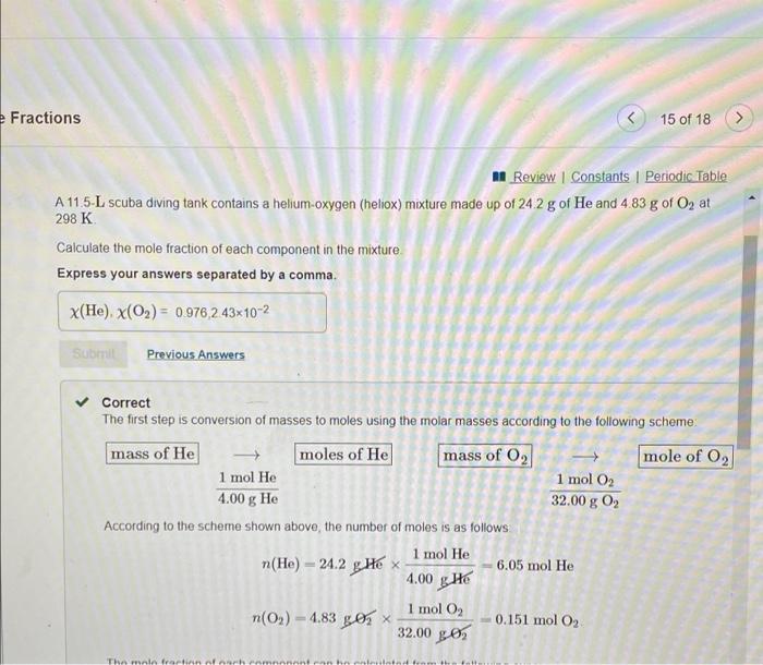 Solved we Worked Example: Partial Pressures and Mole | Chegg.com
