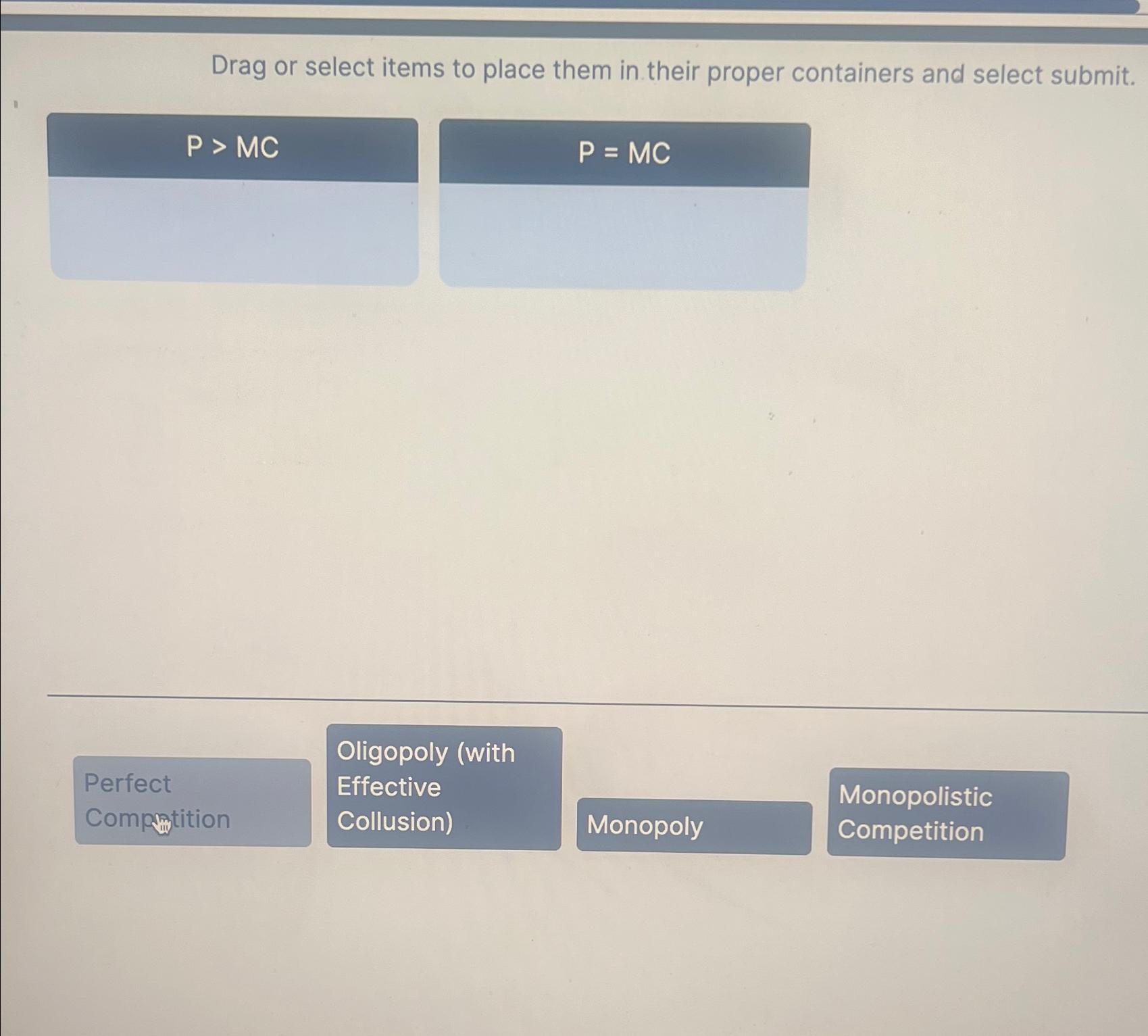 Solved Drag or select items to place them in their proper | Chegg.com