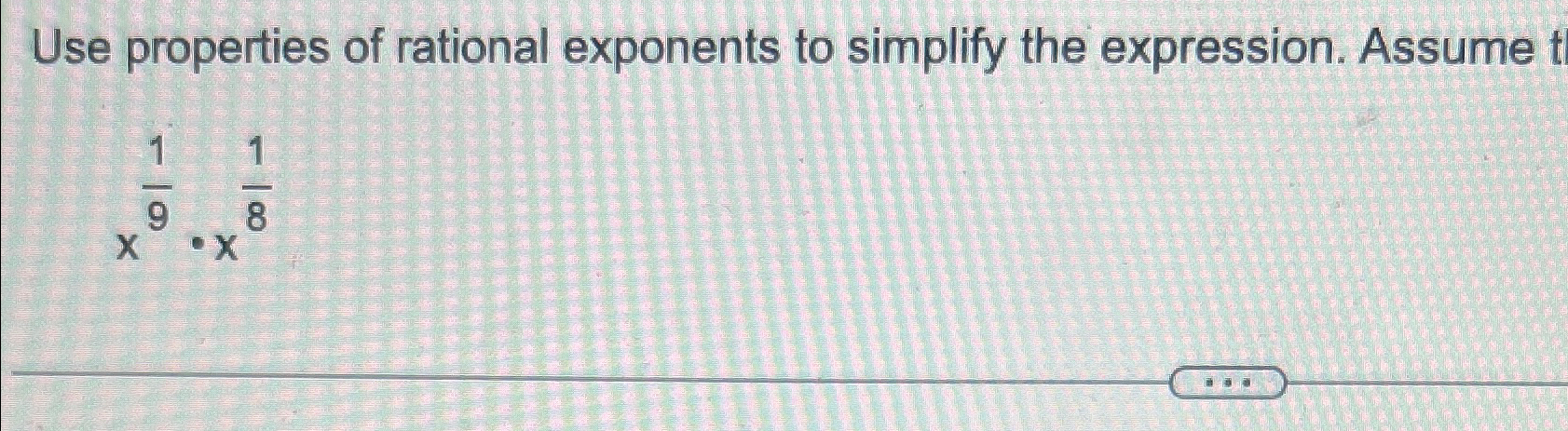 Solved Use properties of rational exponents to simplify the | Chegg.com