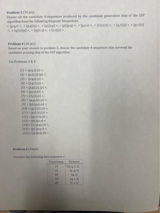 Solved Problem 1 ( 20 points): Choose all the 3 | Chegg.com