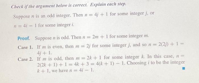 Solved Check if the argument below is correct. Explain each | Chegg.com