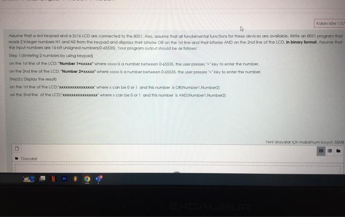 Solved Attume that a 4×4 keypad and a 2x16 LCD cre connected | Chegg.com