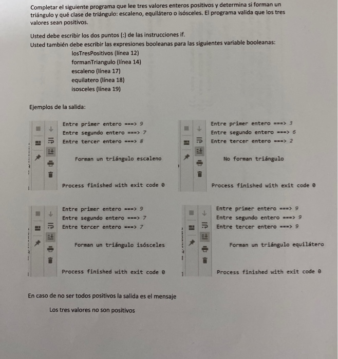 Completar el siguiente programa que lee tres valores | Chegg.com
