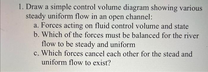 Solved 1. Draw a simple control volume diagram showing | Chegg.com