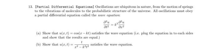 Solved 3. [Partial Differential Equations] Oscillations are | Chegg.com