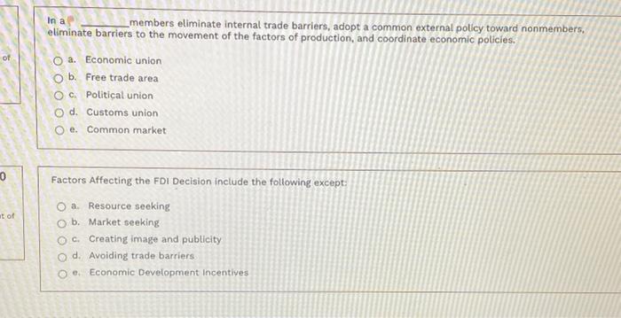 Solved 1 E Import-promotion strategy encourages a country's | Chegg.com