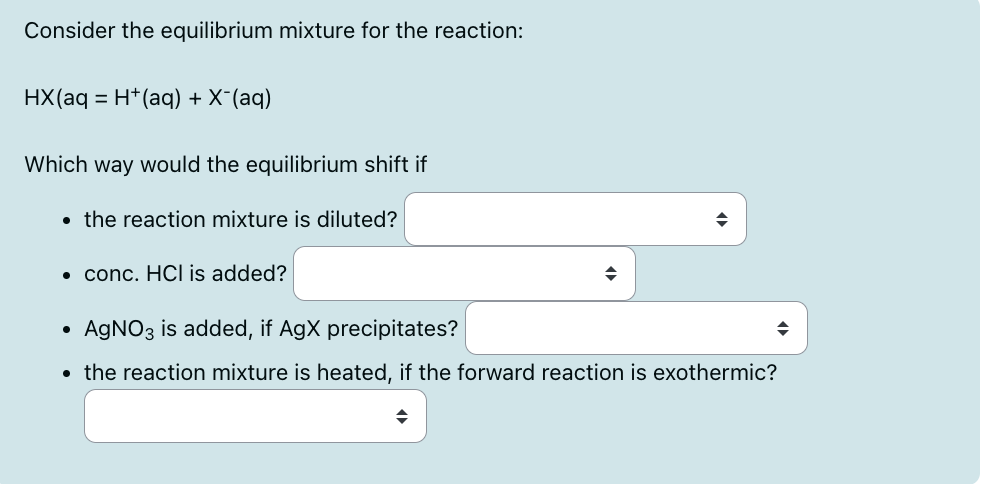 Solved Consider the equilibrium mixture for the | Chegg.com