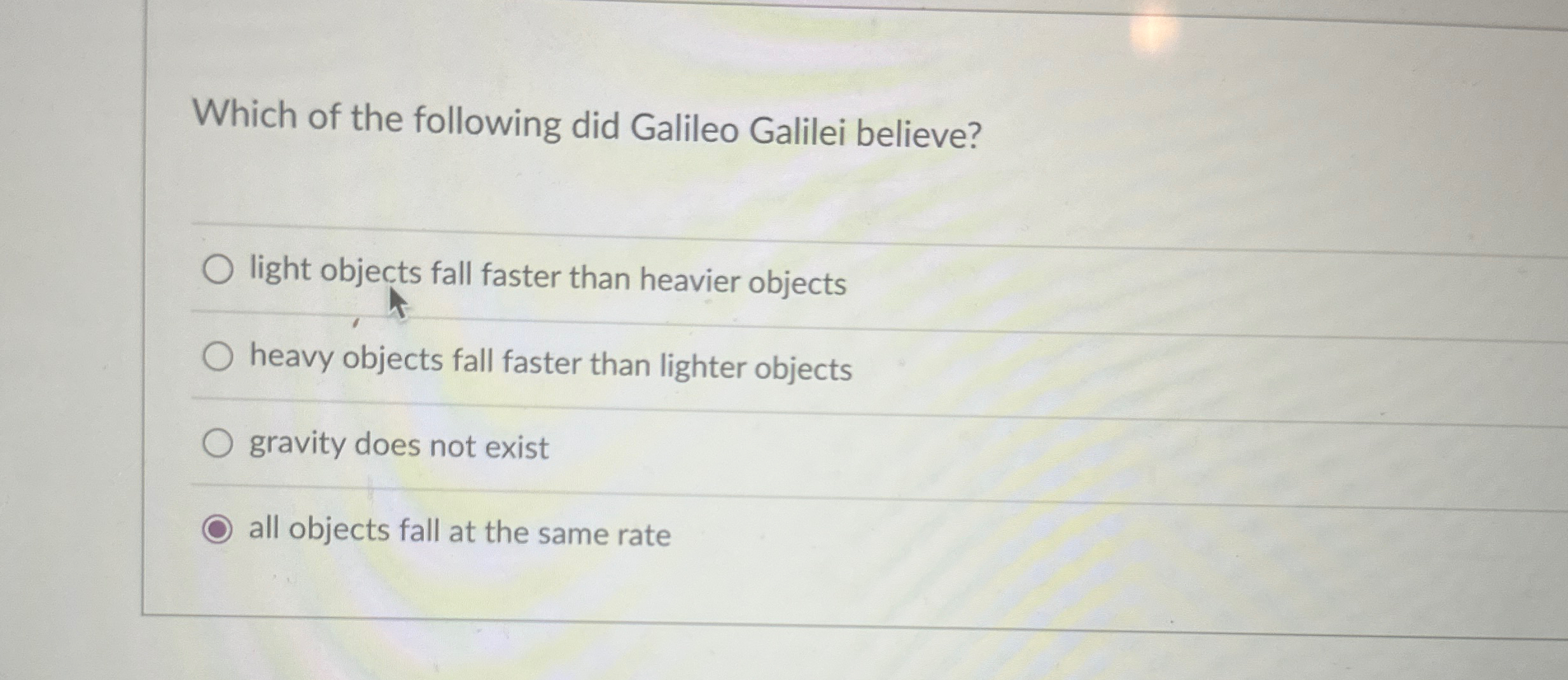 Solved Which of the following did Galileo Galilei | Chegg.com
