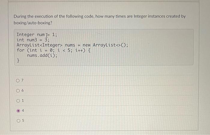 Solved During the execution of the following code, how many | Chegg.com