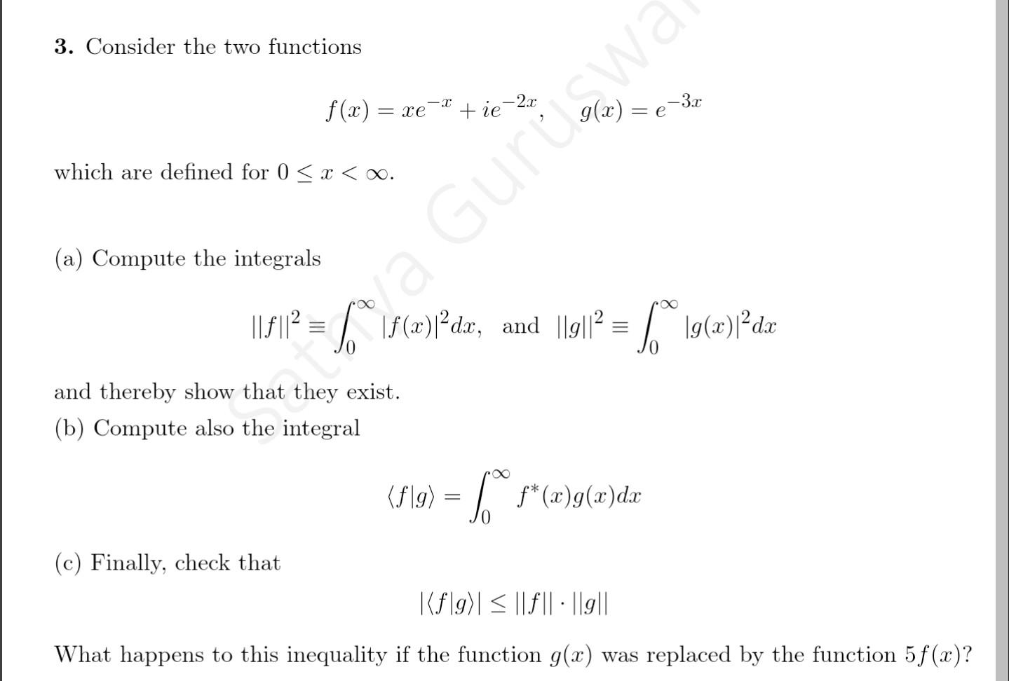 Solved 3. Consider the two functions | Chegg.com