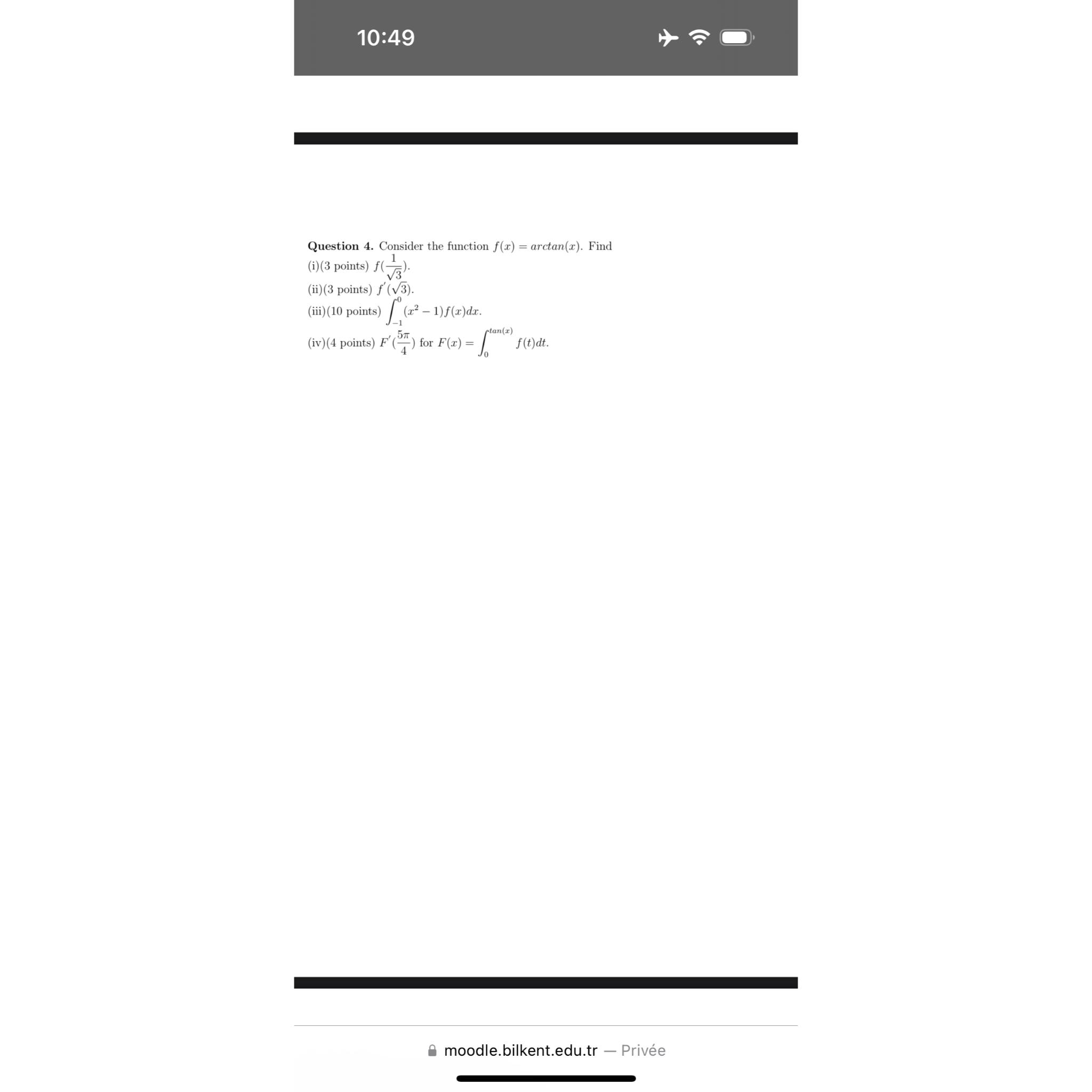 Solved 10:49Question 4. ﻿Consider the function | Chegg.com