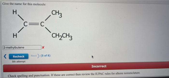 Solved Name the alkenes below. 2,3-dimethyl-1-cyclopenteno | Chegg.com