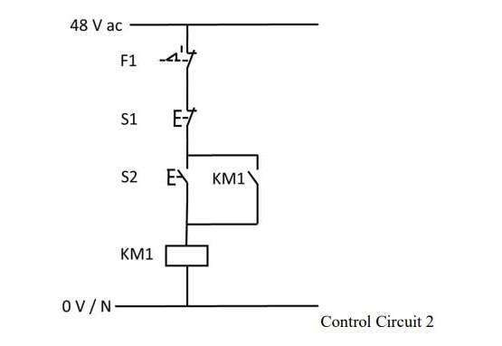 Solved 48 V ac F1 KM1 S1 Hy KM1 L OV/N Control Circuit 1 | Chegg.com