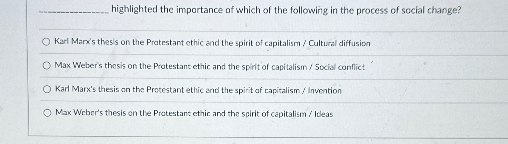 Solved highlighted the importance of which of the following | Chegg.com