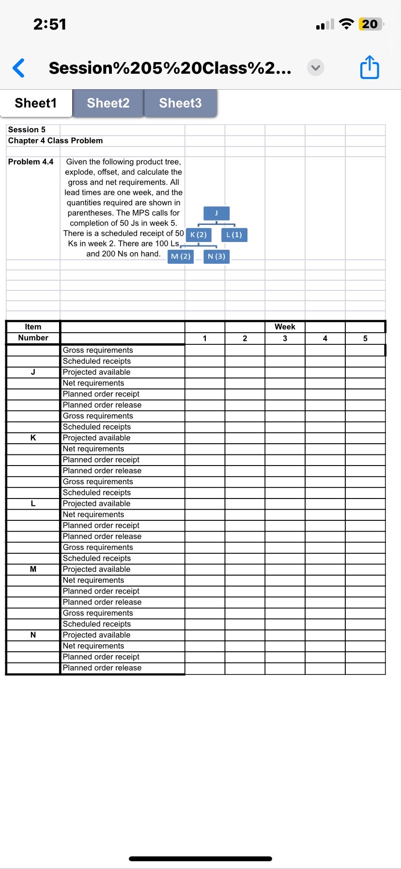 Solved 2:51Session %205%20 ﻿Class %2...Sheet1Sheet2Sheet | Chegg.com