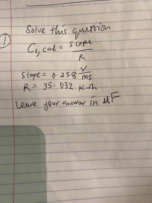 Solved Solve this question D Slope C, cal= R Slope = 0.258 | Chegg.com