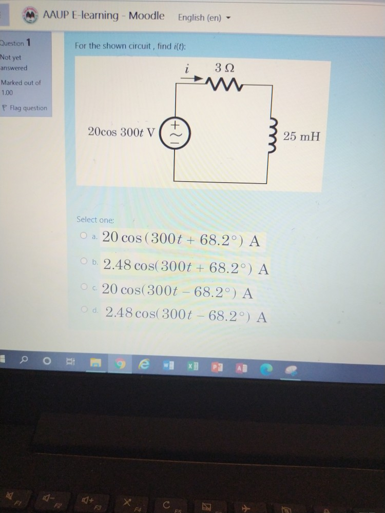 Solved AAUP E-learning - Moodle English (en) Question 1 For | Chegg.com