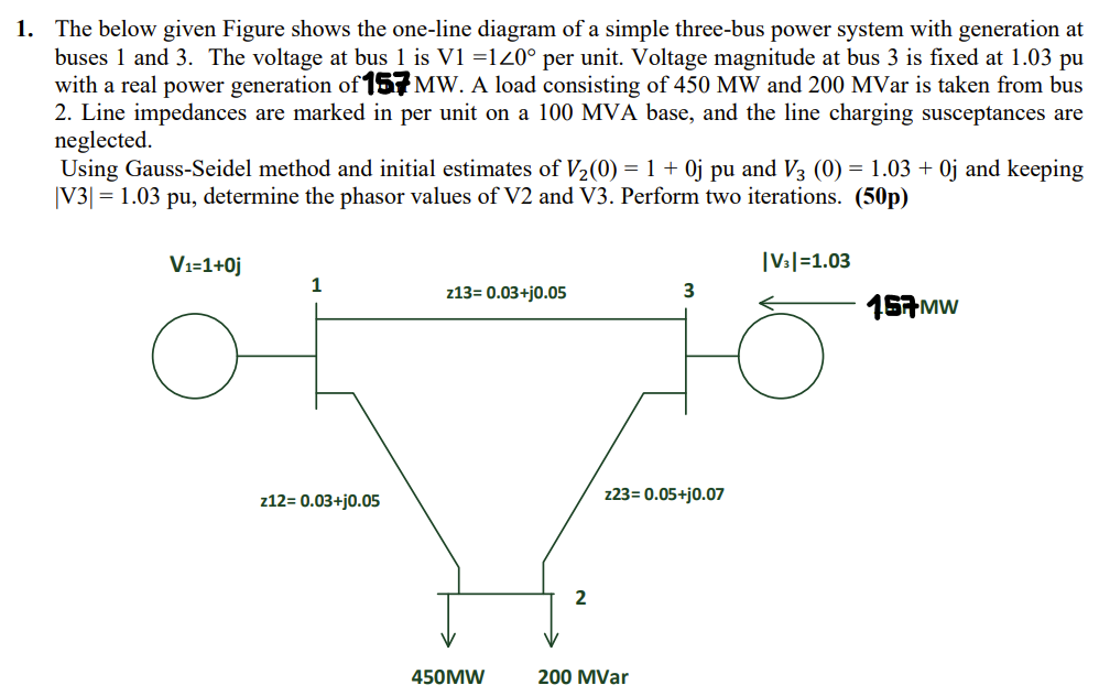 Solved The below given Figure shows the one-line diagram of | Chegg.com