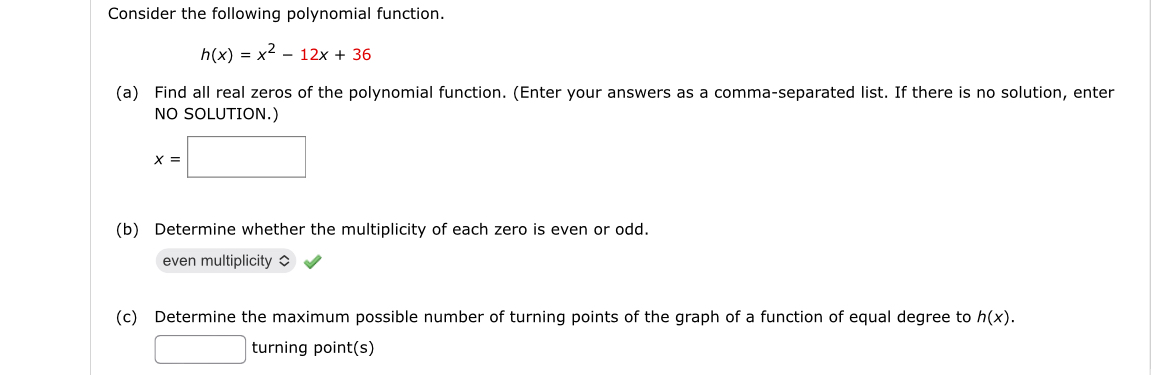 Solved Consider the following polynomial | Chegg.com