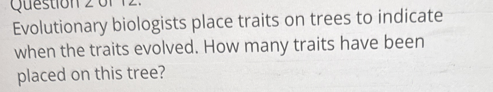 Solved Evolutionary biologists place traits on trees to | Chegg.com