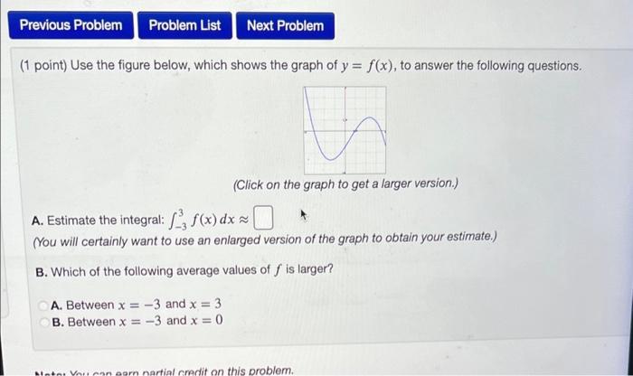 Solved (1 point) Use the figure below, which shows the graph | Chegg.com