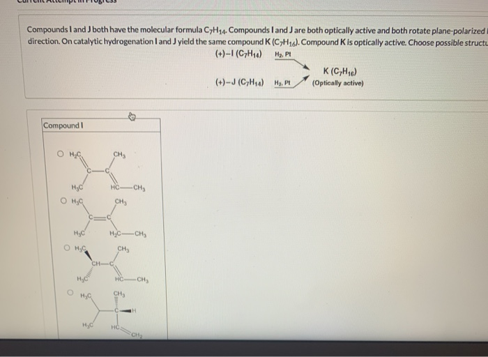 Solved Compounds I and J both have the molecular formula | Chegg.com